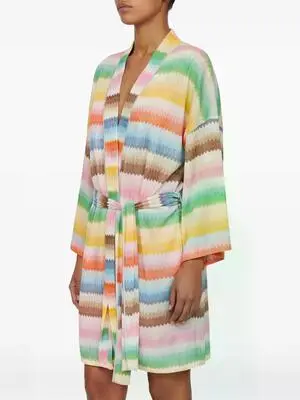 Missoni Chevron Belted Beach Dress - Neutrals