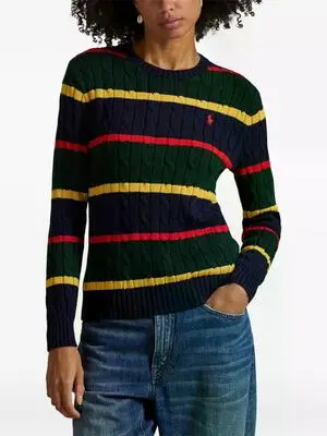 Polo Ralph Lauren Striped Cable-knit Crew Neck Sweater
