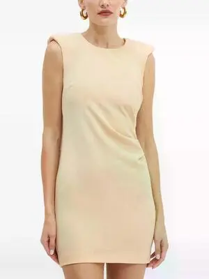 Patrizia Pepe Padded Sleeveless Mini Dress - Neutrals