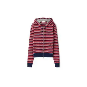 Miu Miu Striped Wool Hoodie Jacket