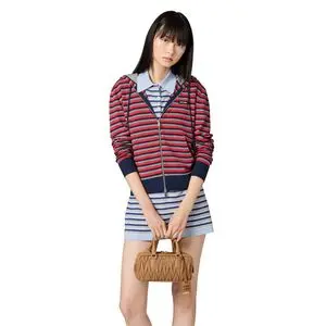 Miu Miu Striped Wool Hoodie Jacket