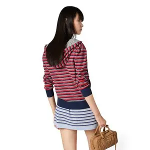 Miu Miu Striped Wool Hoodie Jacket