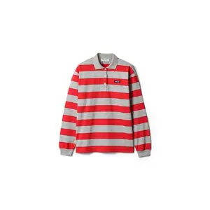 Miu Miu Striped Jersey Long Sleeve Polo Shirt