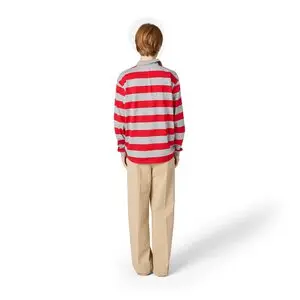 Miu Miu Striped Jersey Long Sleeve Polo Shirt