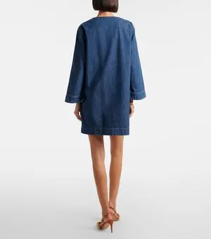 Valentino Garavani V-gold Chambray Mini Dress - Blue