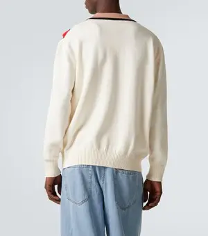 Dries Van Noten Argyle Polo Sweater