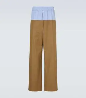 Dries Van Noten Paneled Wide-leg Twill Pants - Beige