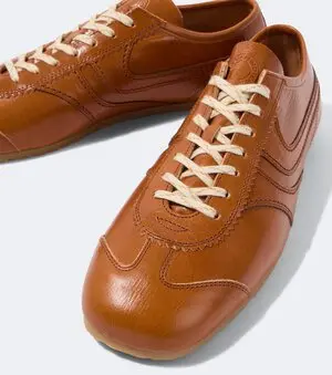 Dries Van Noten Leather Lace-up Sneakers - Brown