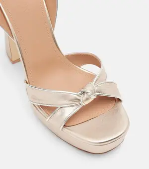 MALONE SOULIERS Rudi 130 Leather Platform Sandals - Silver