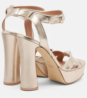 MALONE SOULIERS Rudi 130 Leather Platform Sandals - Silver