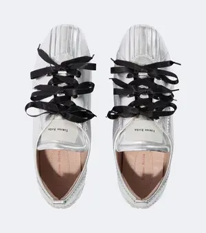 Simone Rocha Ballerina Grip Metallic Leather Lace-up Sneakers