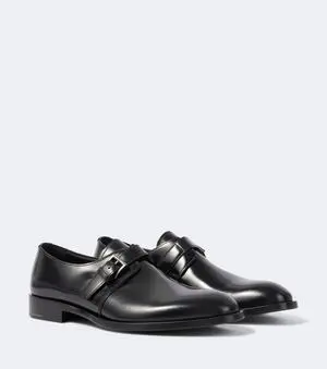 Prada Leather Monk Strap Shoes - Black