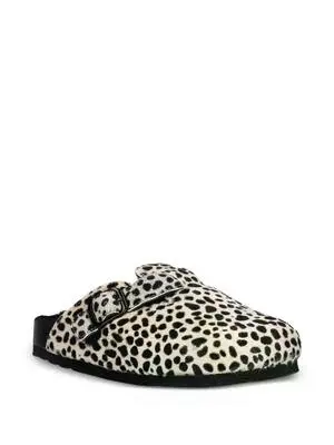 DR. SCHOLL'S SHOES Dalmatian Print Buckle Mules