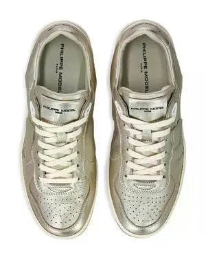 Philippe Model Tone Perforated Lace-up Sneakers - Gold
