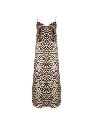 La Prestic Ouiston Petula Leopard V-neck Maxi Dress