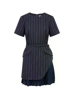 Simkhai Blakely Pinstripe Mini Dress - Blue