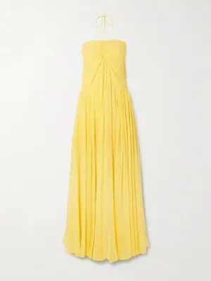 Cult Gaia Ritz Silk-chiffon Maxi Dress - Yellow
