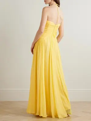 Cult Gaia Ritz Silk-chiffon Maxi Dress - Yellow