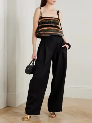 Sacai Striped Crepe Top