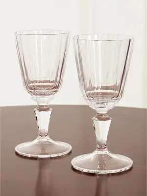 LOBMEYR Set Of Two Crystal Wine Glasses - Neutrals