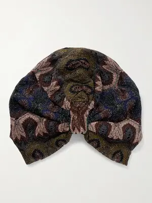 Missoni Metallic Crochet-knit Turban