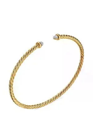 David Yurman 18kt Yellow Cable Spira Diamond Bracelet - Gold
