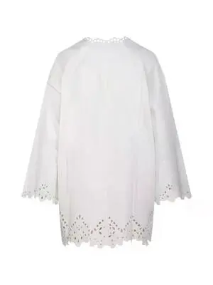 MARANT ETOILE Shana V-neck Top With Scalloped Design - Neutrals