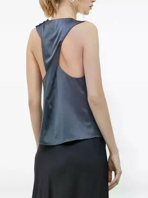 SAMSOE SAMSOE Racer-back Top With Buttoned Back Detail - Grey