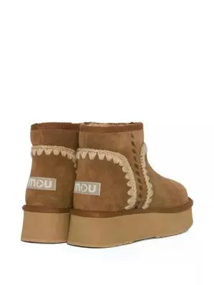 Mou Round Toe Platform Boots - Brown