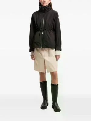 Moncler Drawstring Hooded Coat - Black