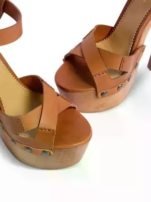 Dsquared2 Studded Leather Platform Stiletto Sandals
