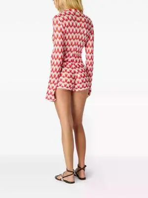 Missoni Raschel Knit Floral Beach Shorts - Red