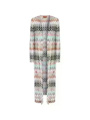 Missoni Zigzag Pattern Long Sleeve Coat - Neutrals