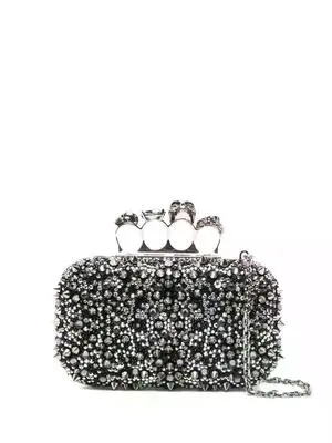 Alexander McQueen Knuckle Skull Clutch - Silver