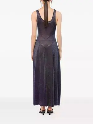 Rabanne Flared Hotfix Knit Maxi Dress