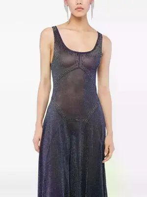 Rabanne Flared Hotfix Knit Maxi Dress