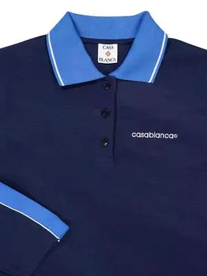 Casablanca Logo Detail Long Sleeve Polo Shirt