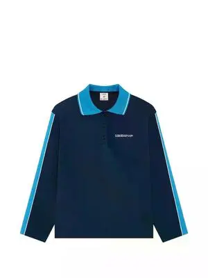 Casablanca Logo Detail Long Sleeve Polo Shirt - Blue