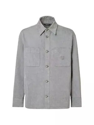 Fendi Embroidered Denim Shirt - Grey