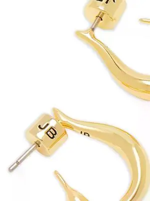 Jenny Bird Tone Logo Detail Hoop Earrings