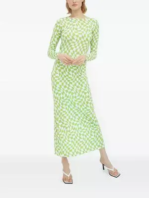RÉSUMÉ Open-back Checked Midi Dress