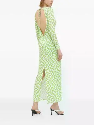 RÉSUMÉ Open-back Checked Midi Dress