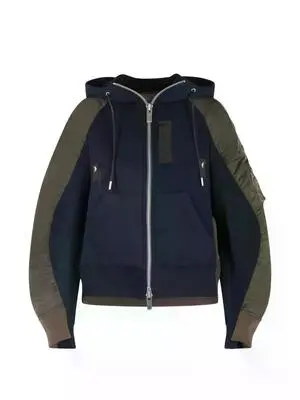Sacai Sponge Zip-up Hoodie - Blue
