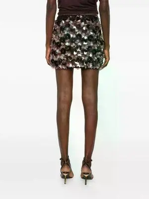 P.a.r.o.s.h Embellished Mini Skirt - Brown