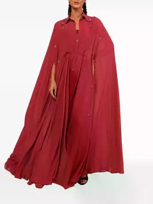 BARUNI Yara Embellished Collar Maxi Dress - Red