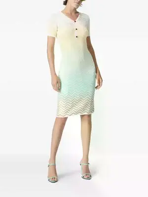Missoni Chevron Pattern V-neck Midi Dress