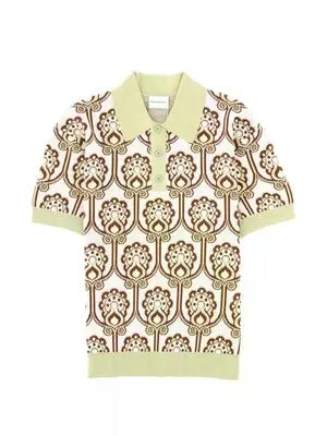 Drole De Monsieur Patterned Polo Shirt - White