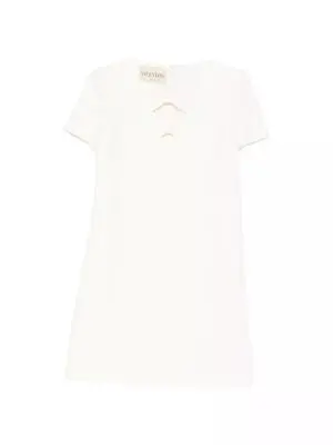 Valentino Garavani Cream Ribbon Detail Mini Dress - Neutrals