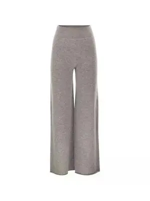 VANISE Cashmere Wide Leg Palazzo Pants - Grey