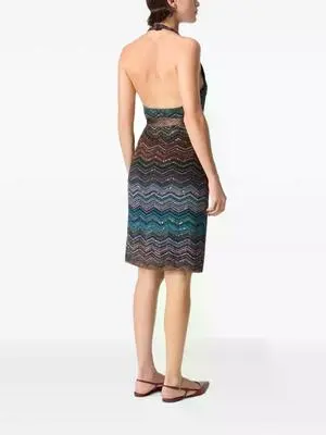 Missoni Halterneck Chevron Sequined Midi Dress